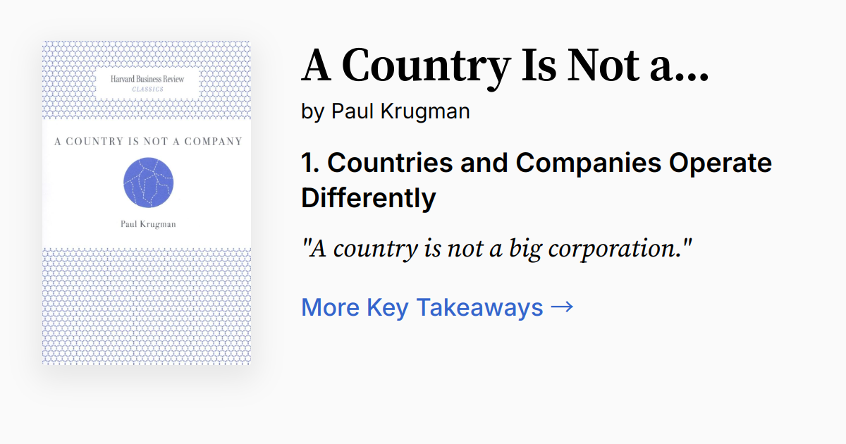 A Country Is Not a Company | Summary, Audio, Quotes
