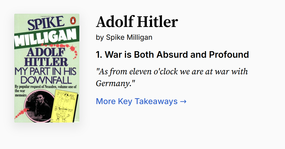 Adolf Hitler by Spike Milligan | Summary, Audio, Quotes, FAQ