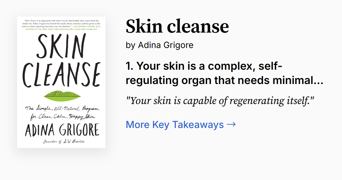 Skin Cleanse by Adina Grigore | Summary, Audio, Quotes, FAQ