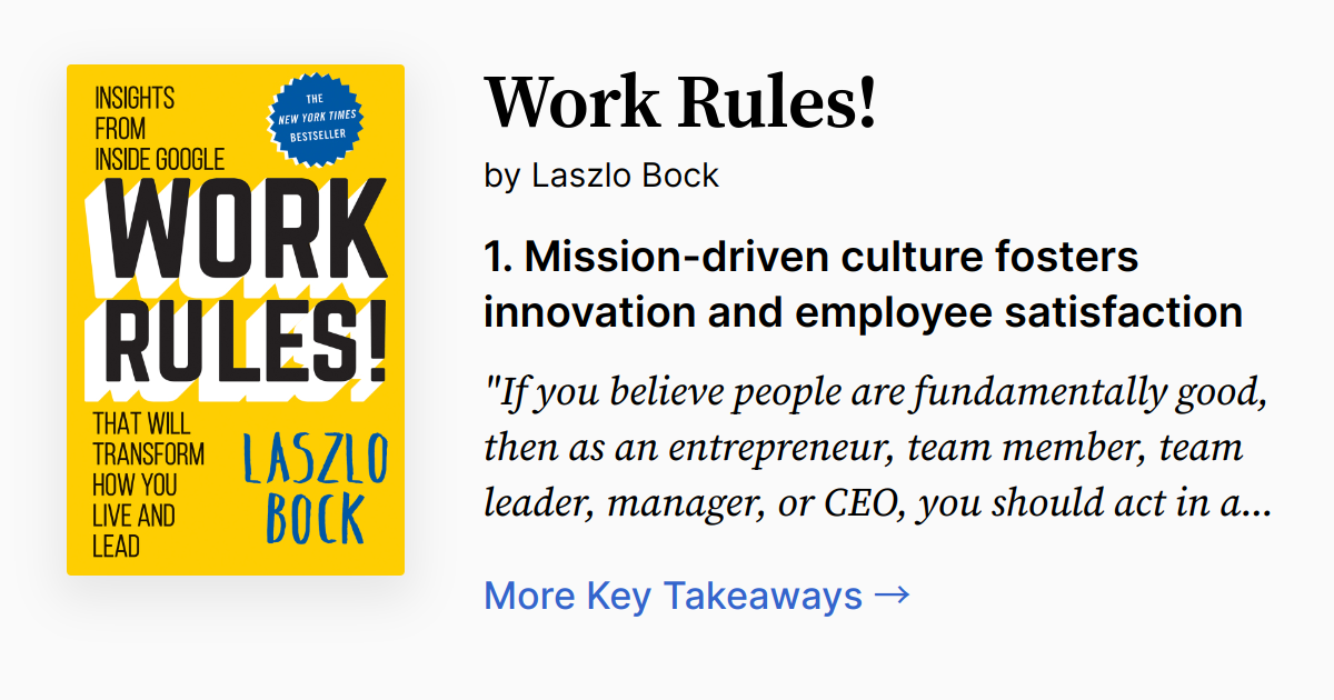 Work Rules! by Laszlo Bock | Summary, Audio, Quotes, FAQ