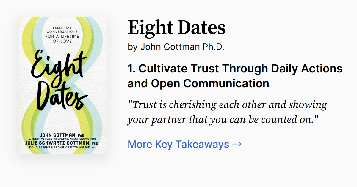 Eight Dates by John M. Gottman | Summary, Quotes, FAQ, Audio