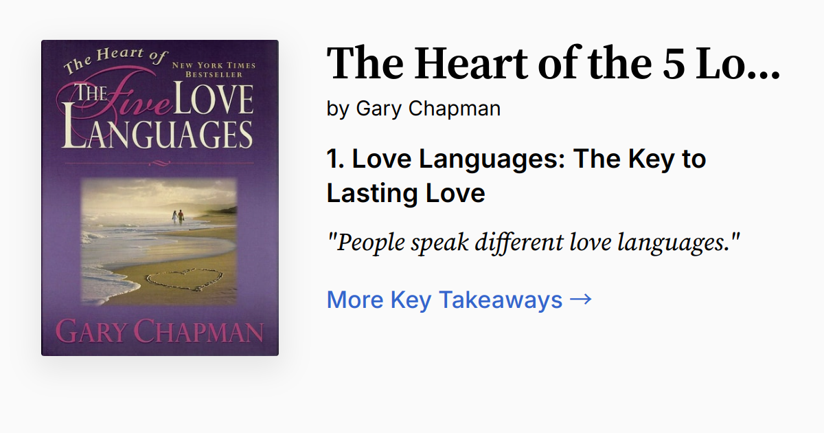 The Heart of the 5 Love Languages | Summary, Audio, Quotes