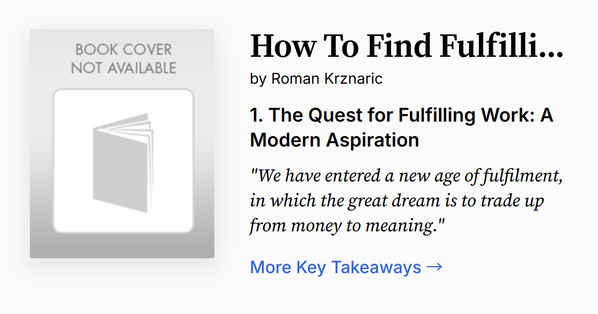 How to Find Fulfilling Work | Summary, Audio, Quotes, FAQ