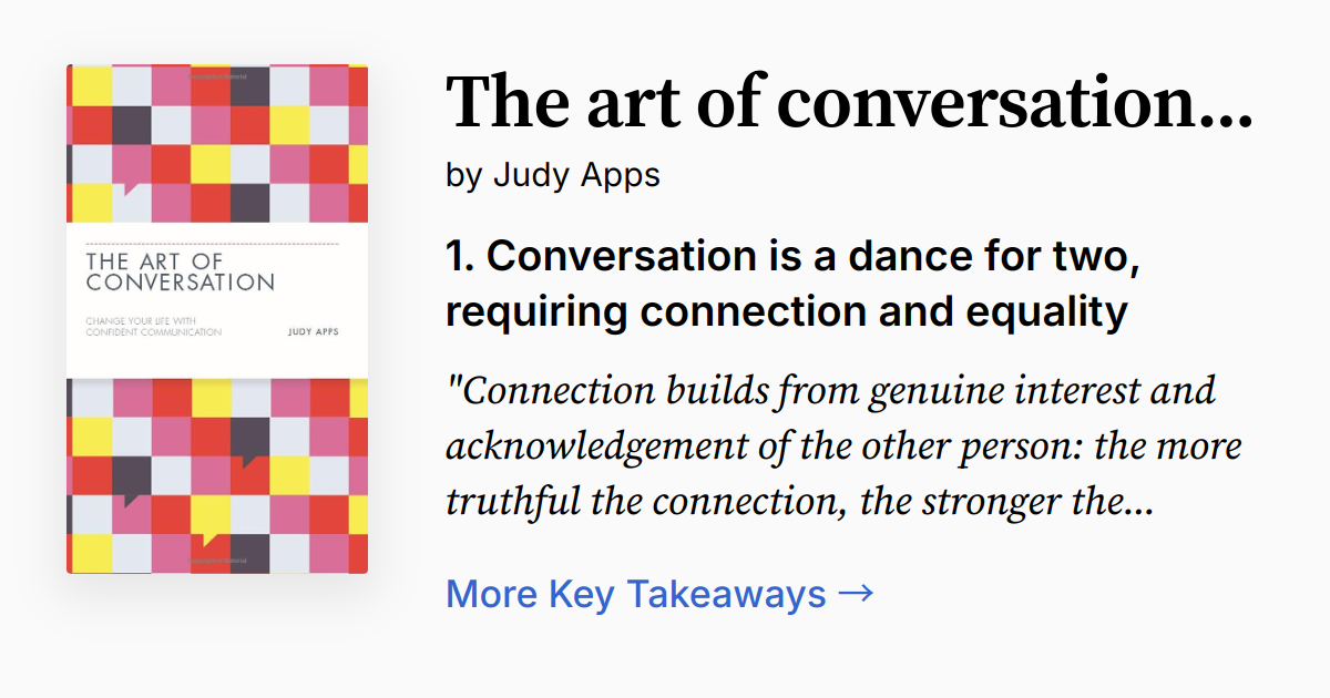 The Art of Conversation | Summary, Audio, Quotes, FAQ
