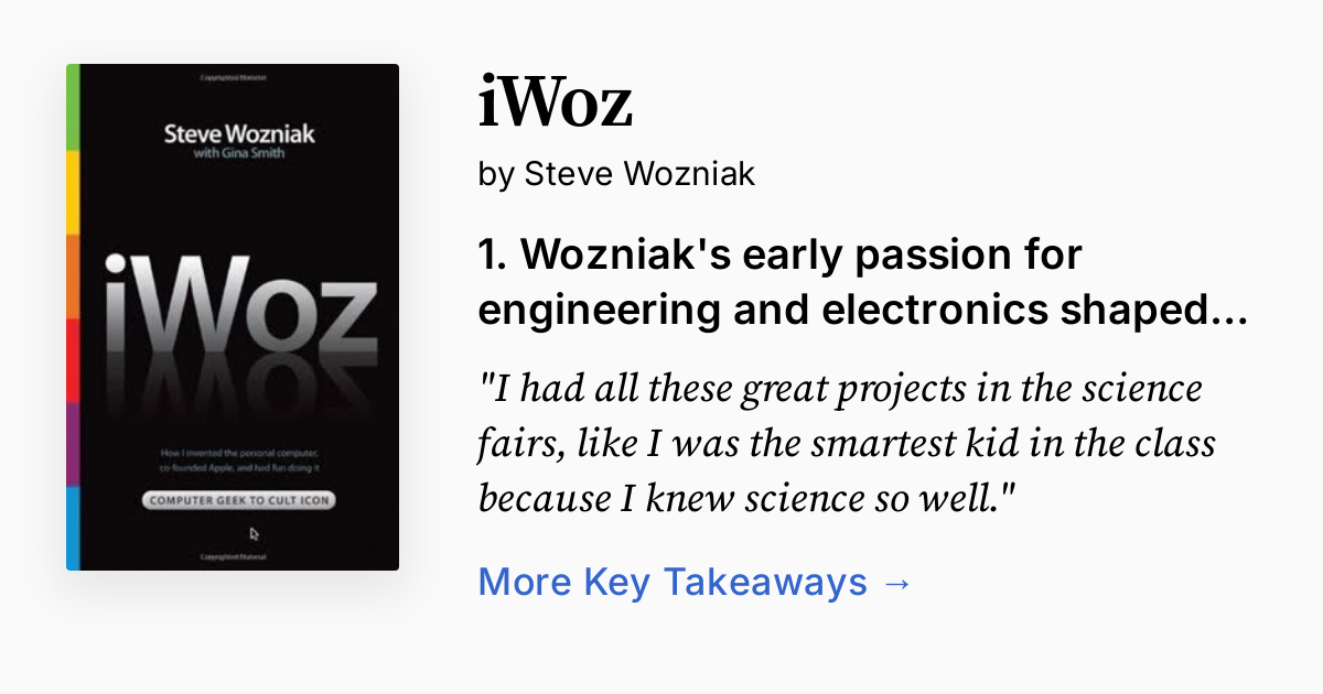 iWoz by Steve Wozniak | Summary, Quotes, FAQ, Audio