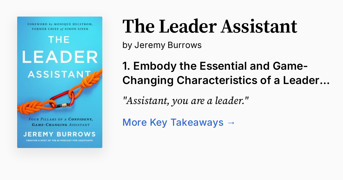 The Leader Assistant | Summary, Audio, Quotes