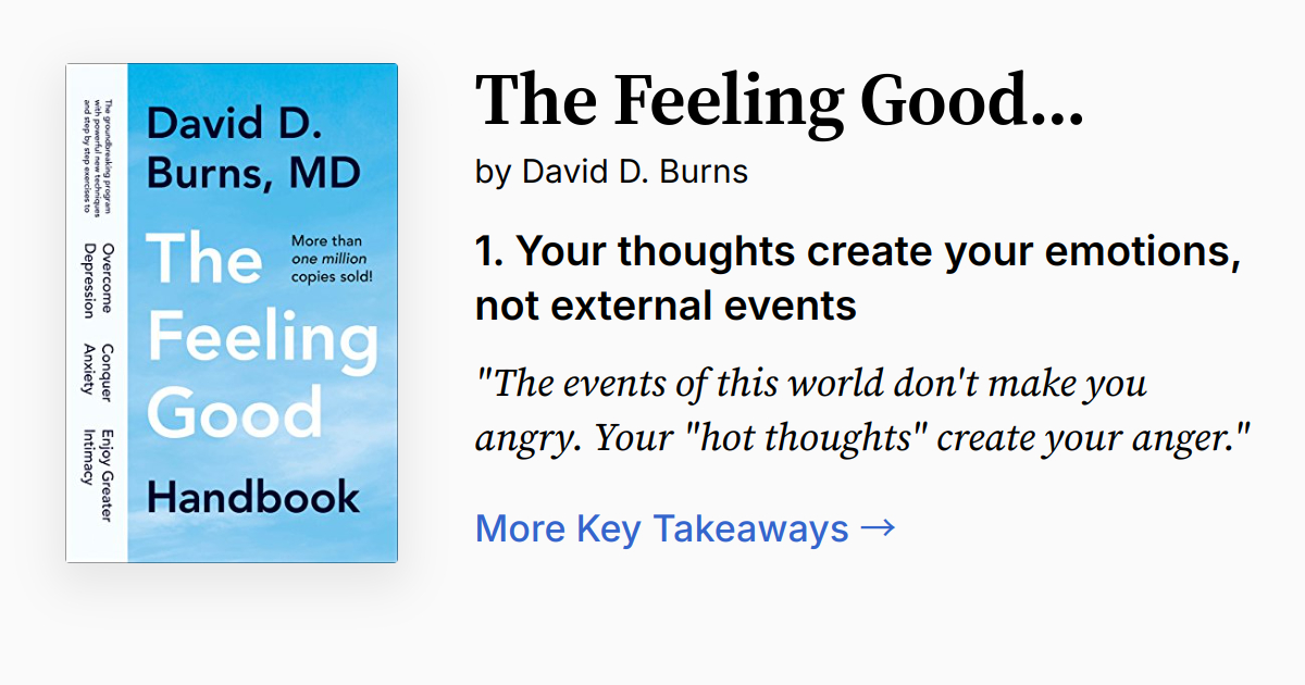 The Feeling Good Handbook | Summary, Audio, Quotes, FAQ