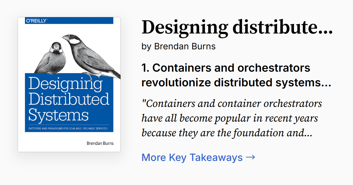 Designing Distributed Systems | Summary, Quotes, FAQ, Audio