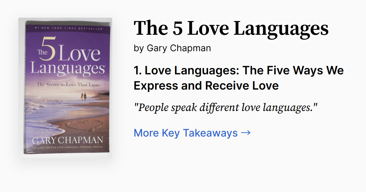 The 5 Love Languages | Summary, Quotes, FAQ, Audio