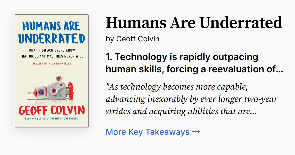 Humans Are Underrated | Summary, Quotes, FAQ, Audio