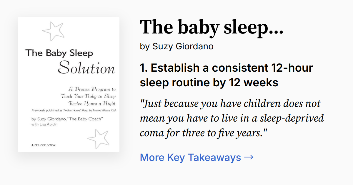 The Baby Sleep Solution Summary Quotes Faq Audio