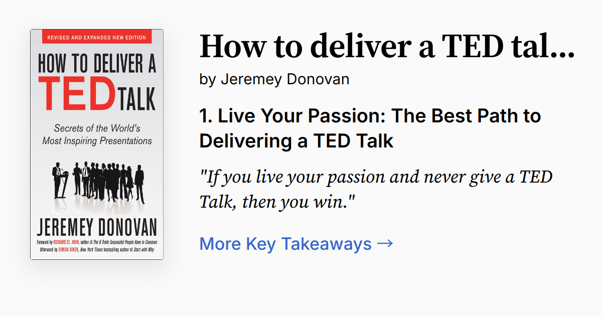 How to Deliver a Ted Talk | Summary, Audio, Quotes, FAQ