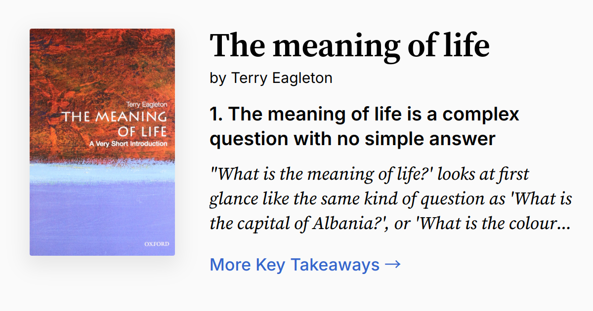The Meaning of Life | ملخص, Audio, Quotes, FAQ