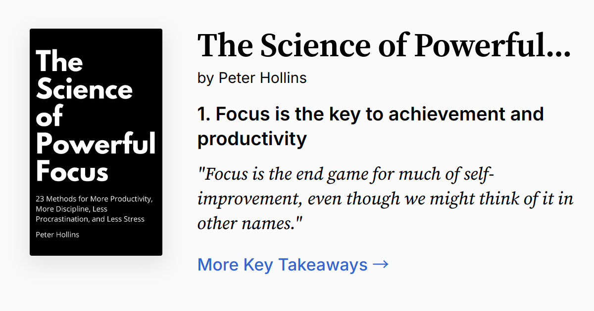 The Science of Powerful Focus | Summary, Audio, Quotes, FAQ
