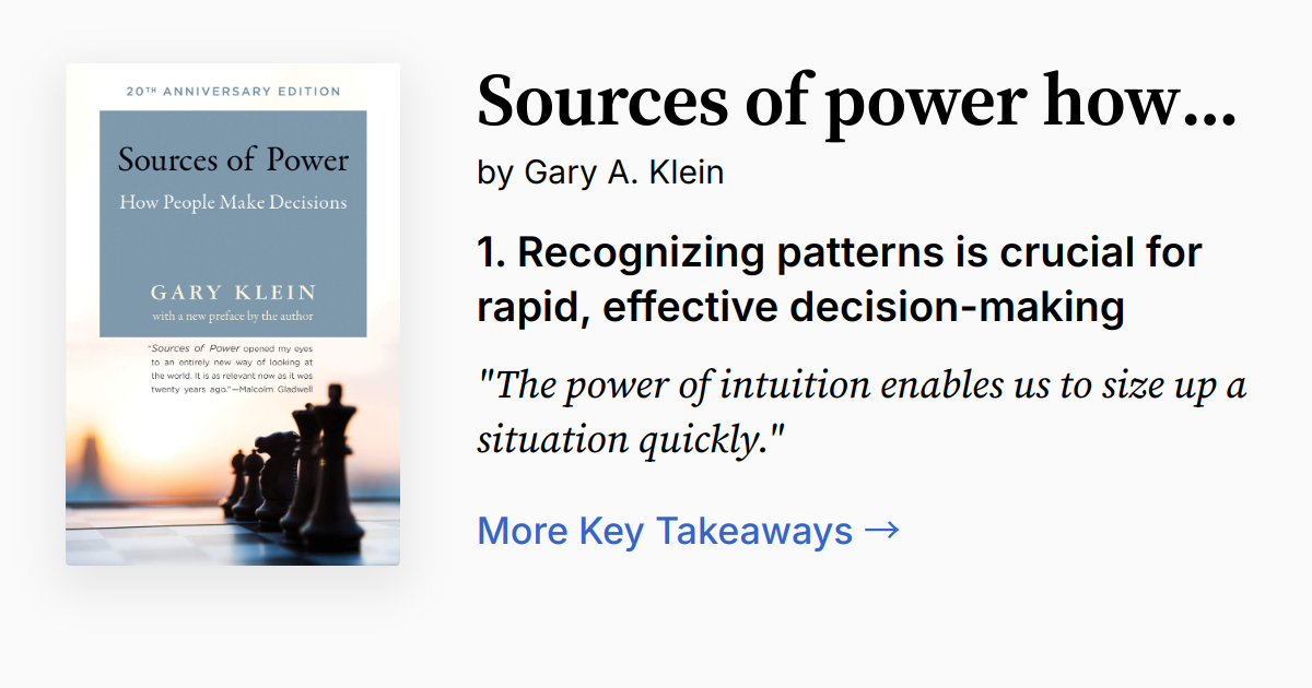 Sources of Power, 20th Anniversary Edition | Summary, Audio, Quotes, FAQ