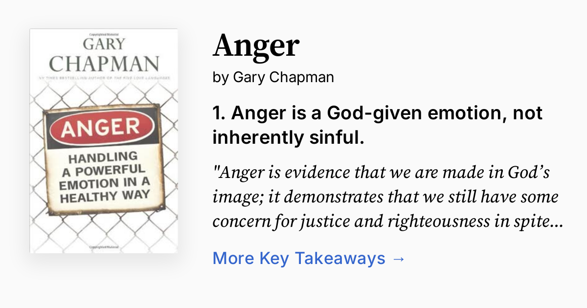 Anger by Gary Chapman | Summary, Audio, Quotes