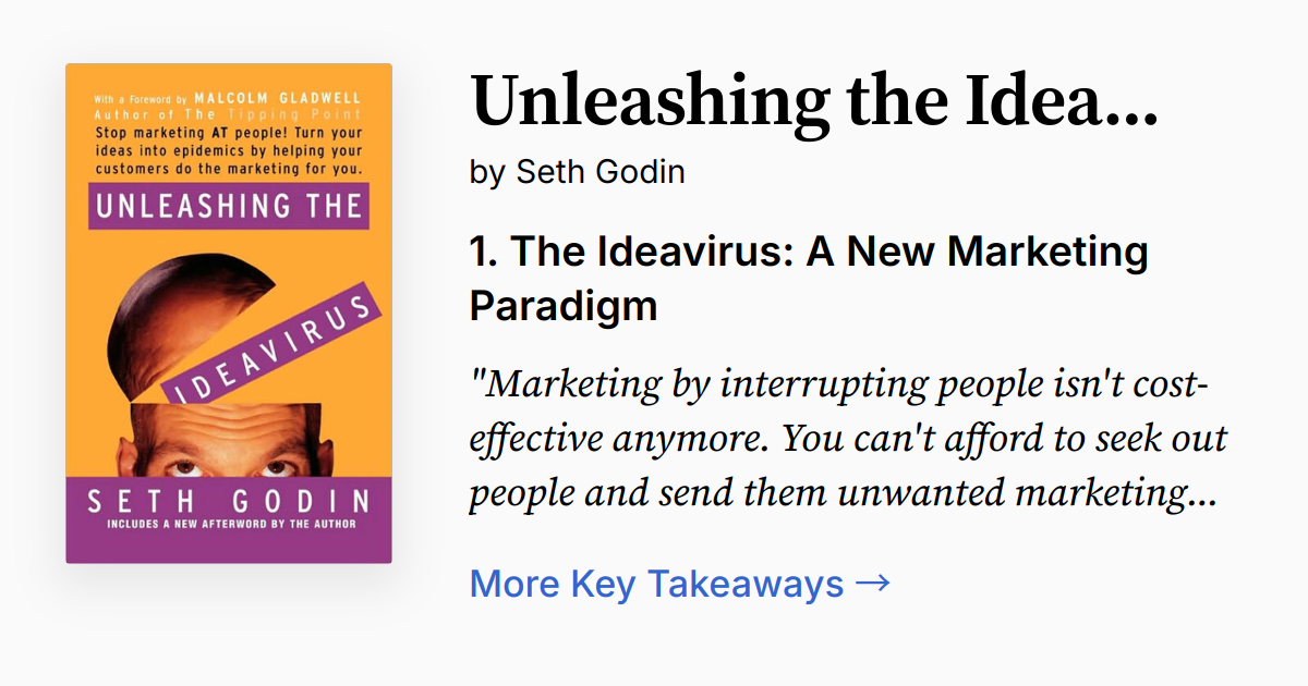 Unleashing the Idea Virus | Résumé, Audio, Quotes, FAQ