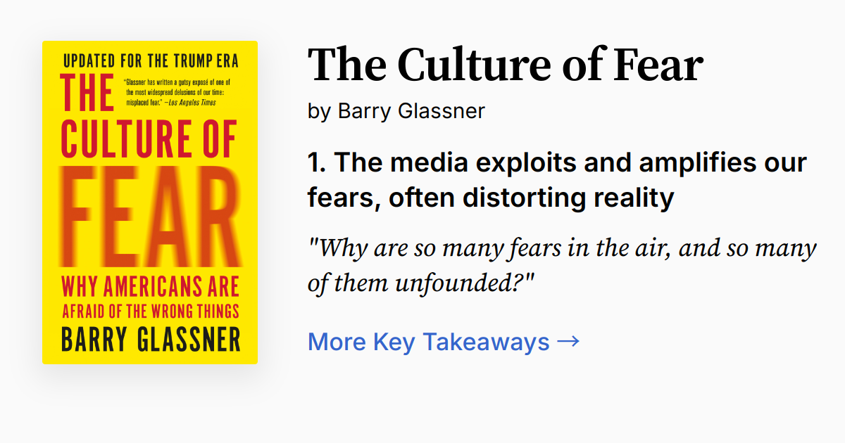 The Culture of Fear | Summary, Audio, Quotes, FAQ