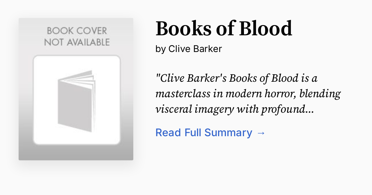 Books of Blood by Clive Barker | Summary, Analysis