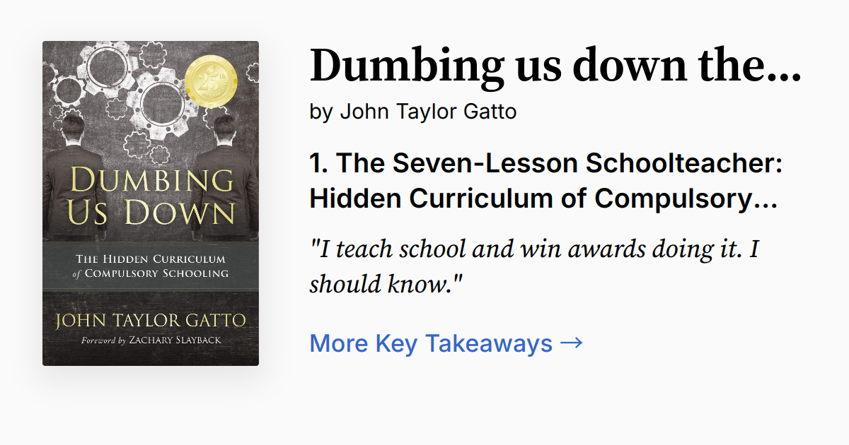 Dumbing Us Down - 25th Anniversary Hardback Edition | Summary, Audio ...