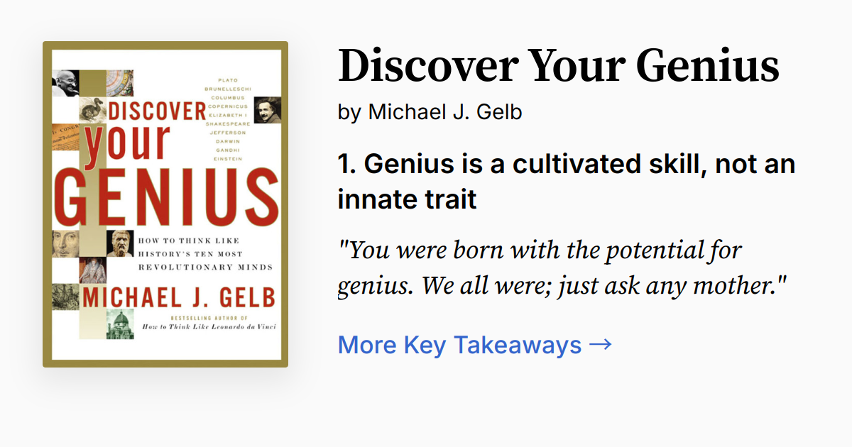 Discover Your Genius | Summary, Audio, Quotes, FAQ