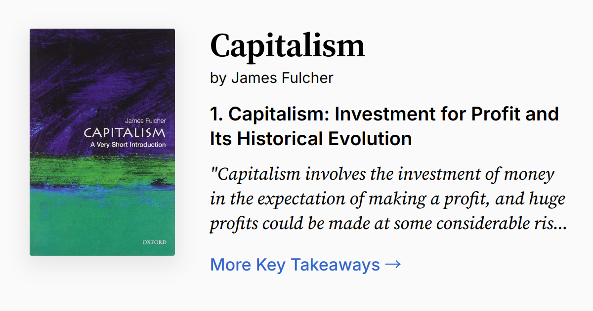 Capitalism by James Fulcher | Summary, Quotes, FAQ, Audio