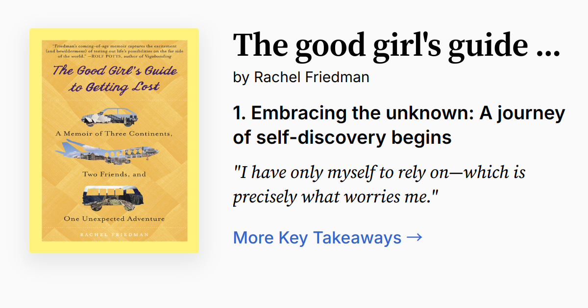 The Good Girl's Guide to Getting Lost | Summary, Audio, Quotes, FAQ