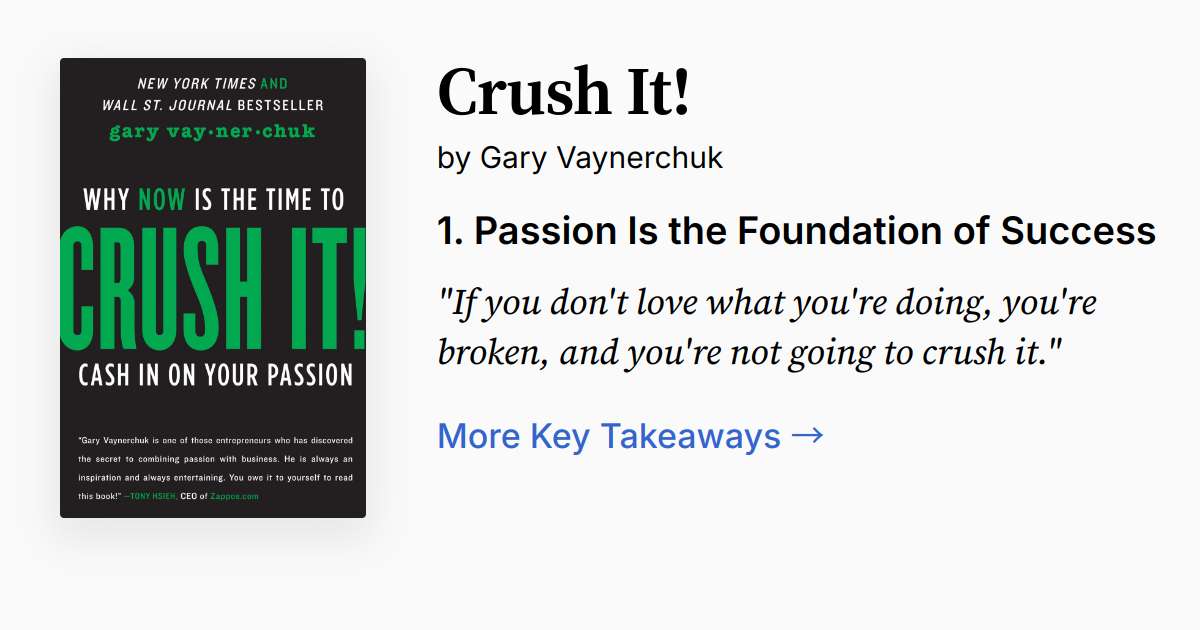 Crush It! by Gary Vaynerchuk | Summary, Audio, Quotes, FAQ