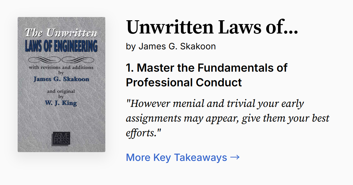 Unwritten Laws of Engineering | Summary, Audio, Quotes, FAQ