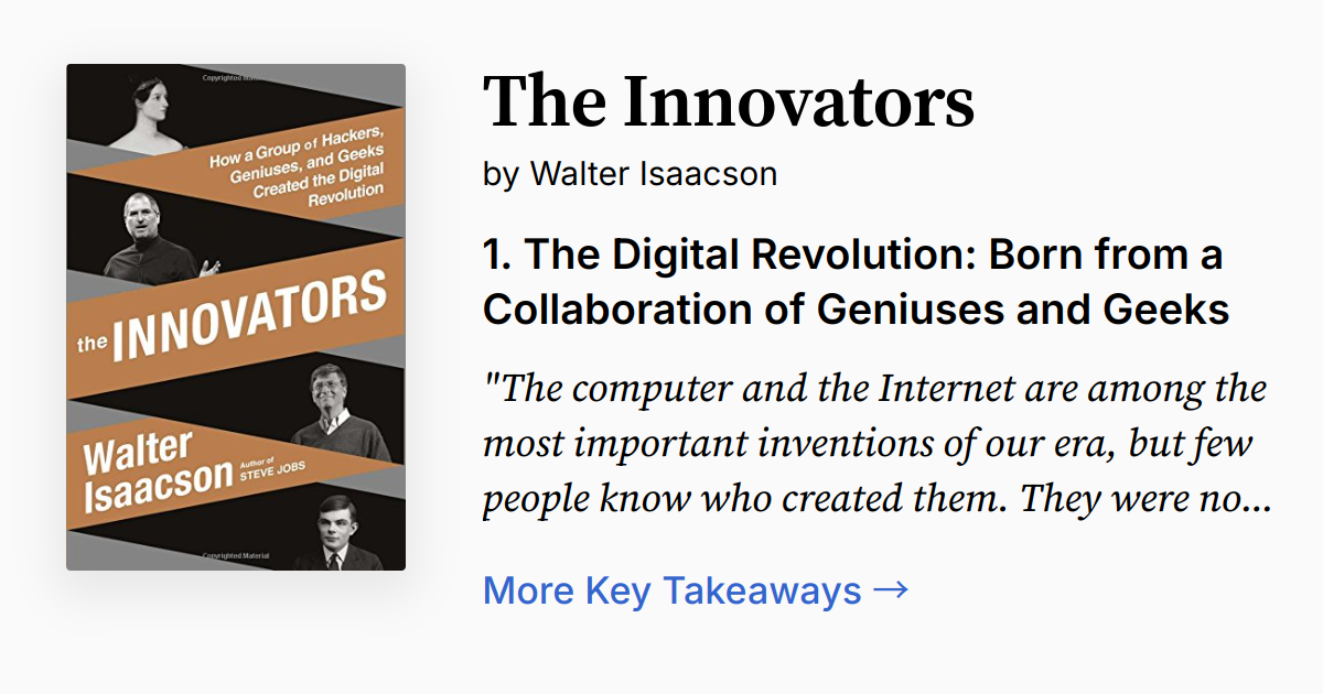 The Innovators by Walter Isaacson | Summary, Audio, Quotes, FAQ