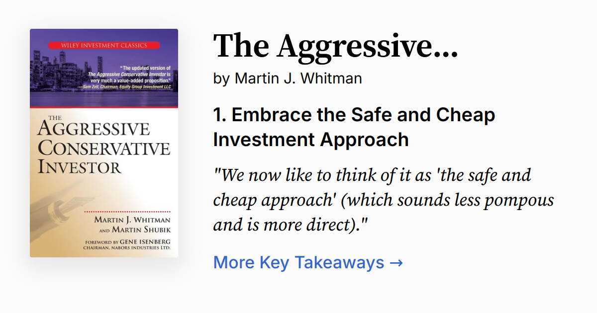 The Aggressive Conservative Investor | Summary, Audio, Quotes