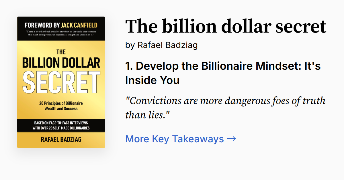 The Billion Dollar Secret | Summary, Audio, Quotes, FAQ