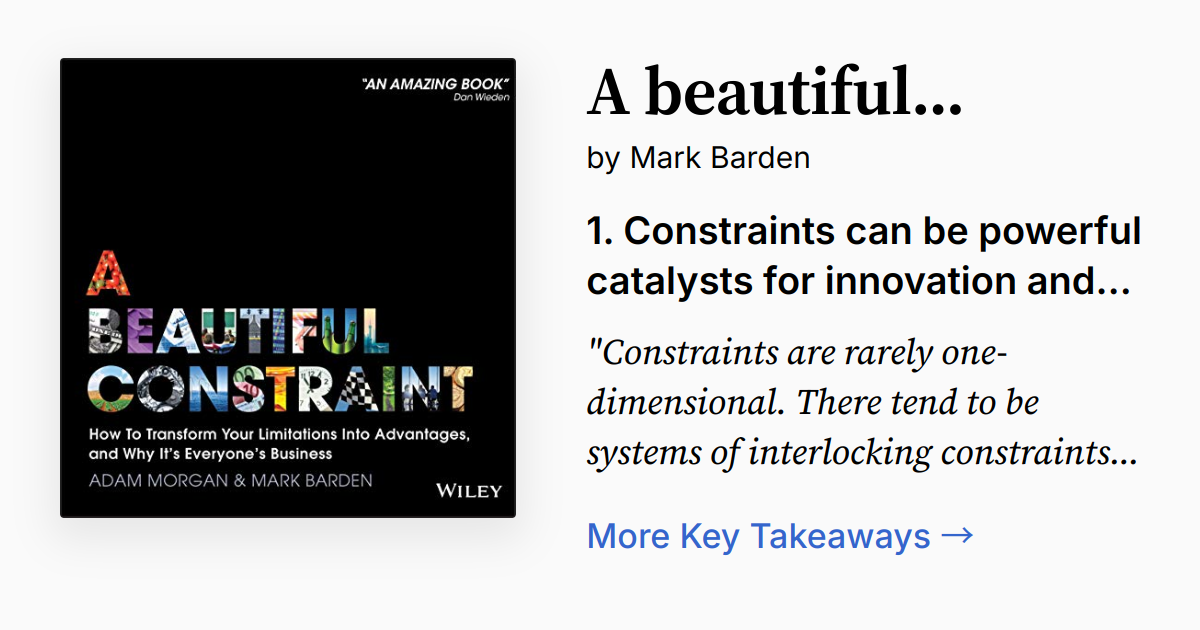 A Beautiful Constraint | Summary, Audio, Quotes