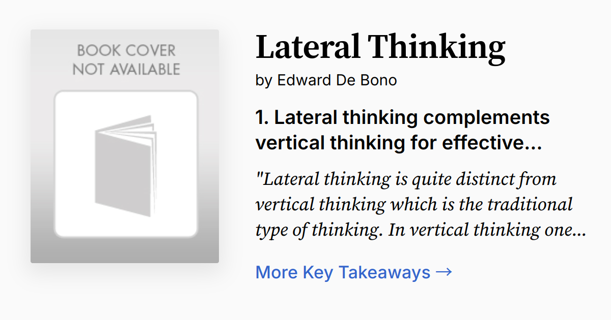 Lateral Thinking | Summary, Audio, Quotes, FAQ