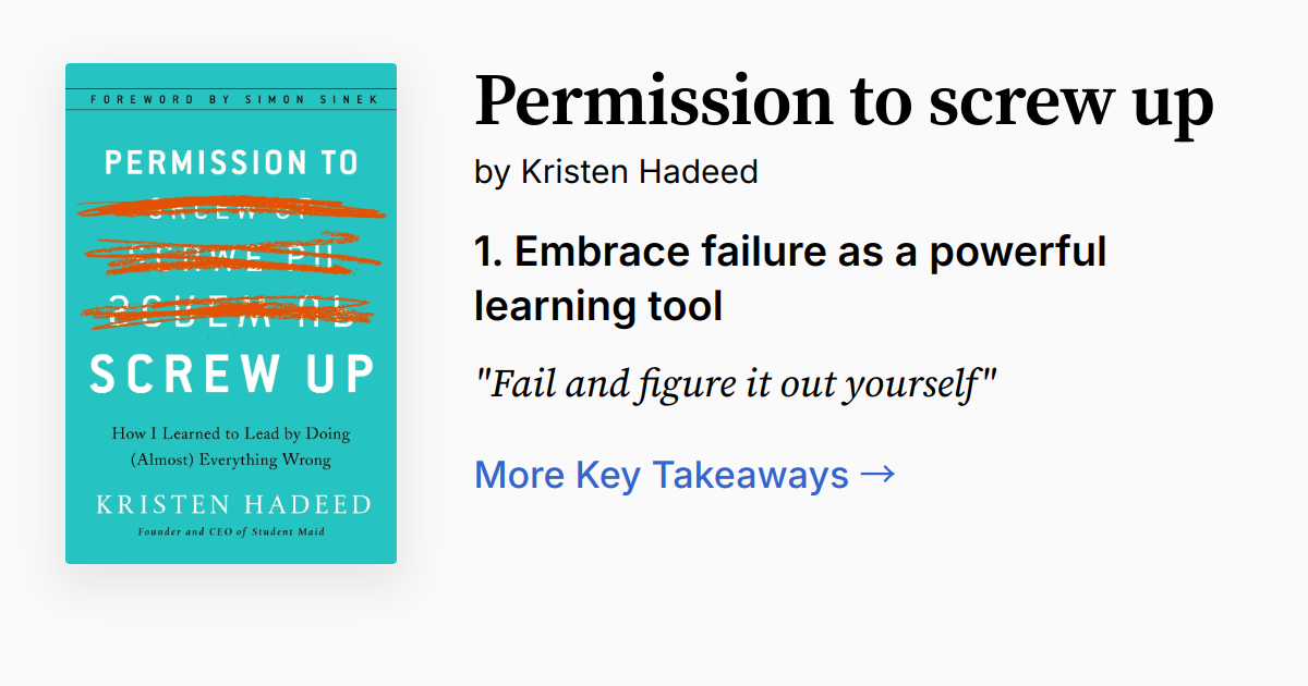 Permission to Screw Up | Summary, Audio, Quotes, FAQ