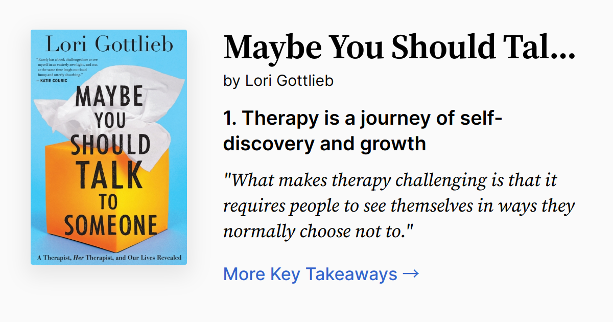 Maybe You Should Talk to Someone | Summary, Audio, Quotes, FAQ