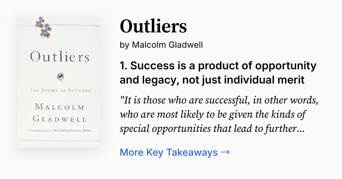 Outliers by Malcolm Gladwell | Summary, Quotes, FAQ, Audio