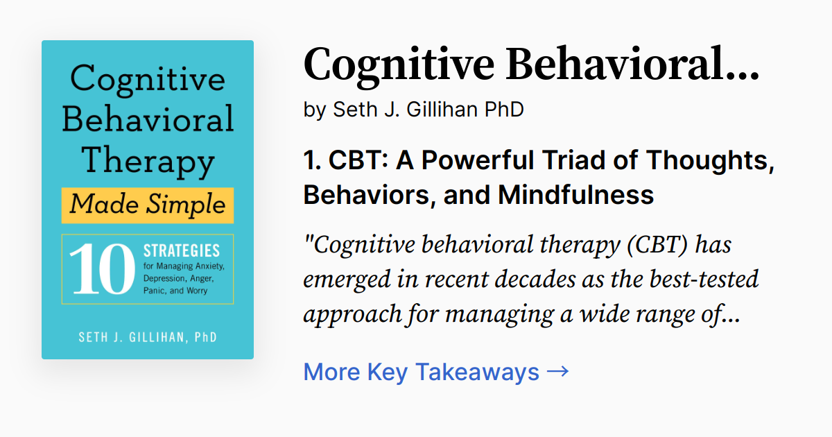 Cognitive Behavioral Therapy Made Simple | Summary, Quotes, FAQ, Audio