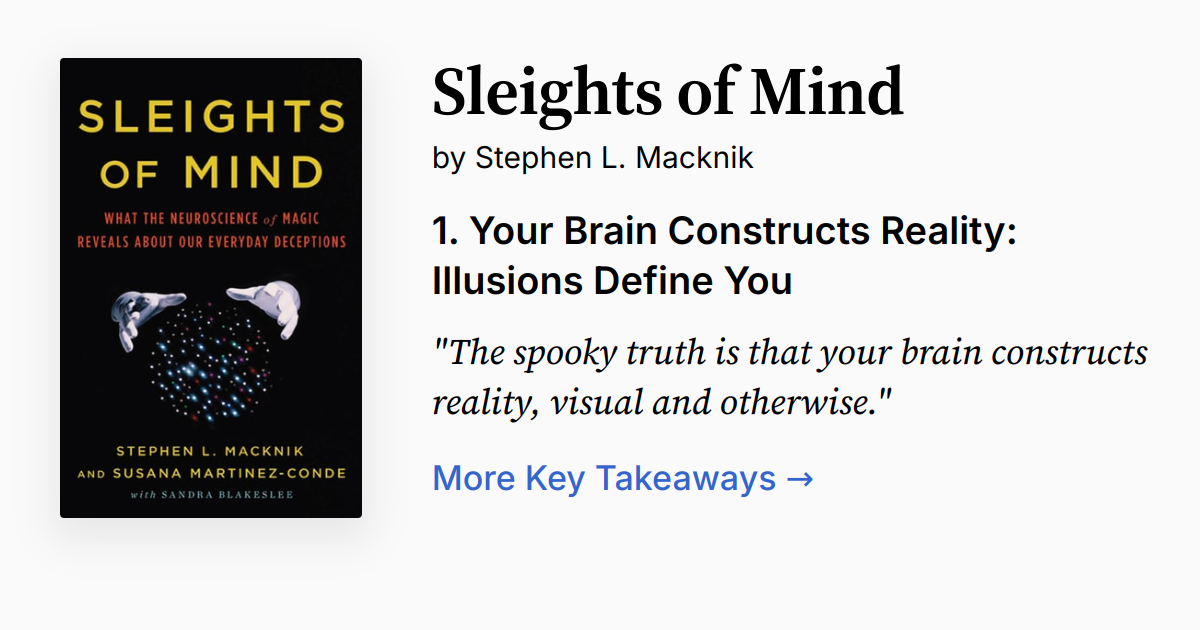 Sleights of Mind | Summary, Audio, Quotes, FAQ