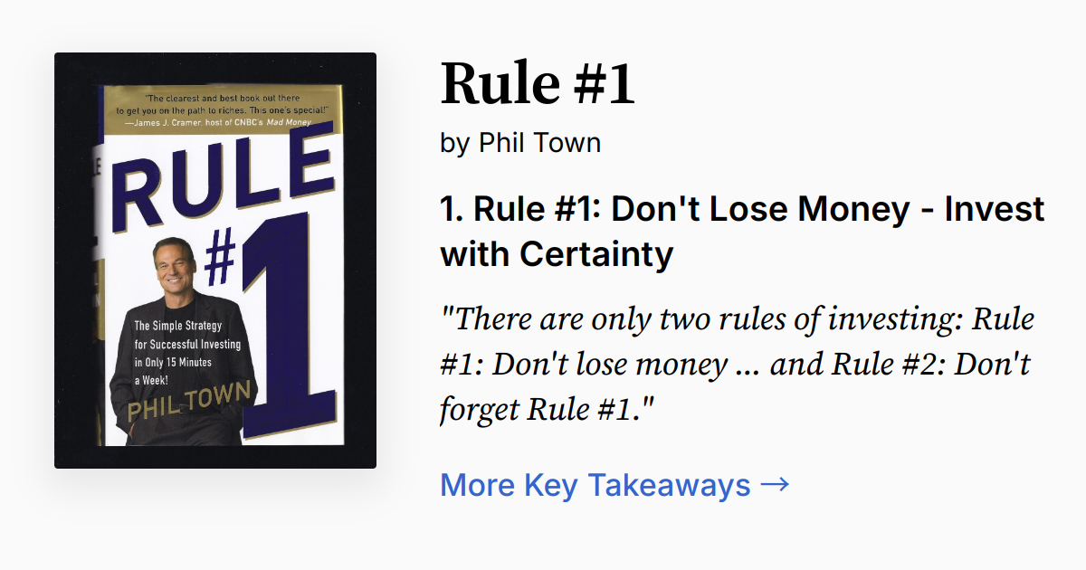 Rule #1 by Phil Town | Summary, Quotes, FAQ, Audio