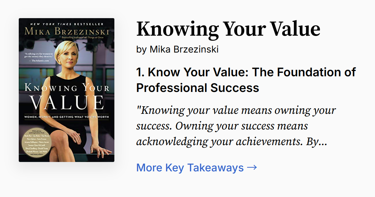 Knowing Your Value | Summary, Audio, Quotes, FAQ