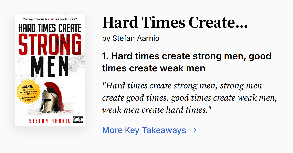 Hard Times Create Strong Men | Summary, Quotes, FAQ, Audio