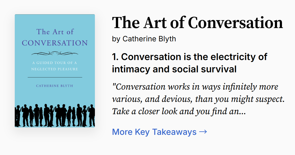 The Art of Conversation | Summary, Audio, Quotes, FAQ
