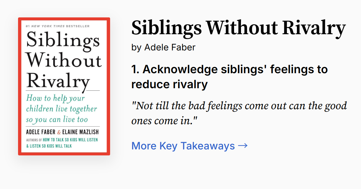 Siblings Without Rivalry | Summary, Audio, Quotes, FAQ