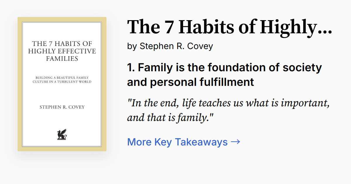 The 7 Habits of Highly Effective Families | Summary, Audio, Quotes, FAQ