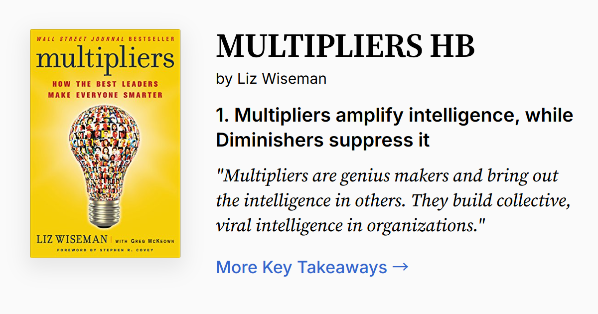Multipliers by Liz Wiseman | Summary, Audio, Quotes, FAQ