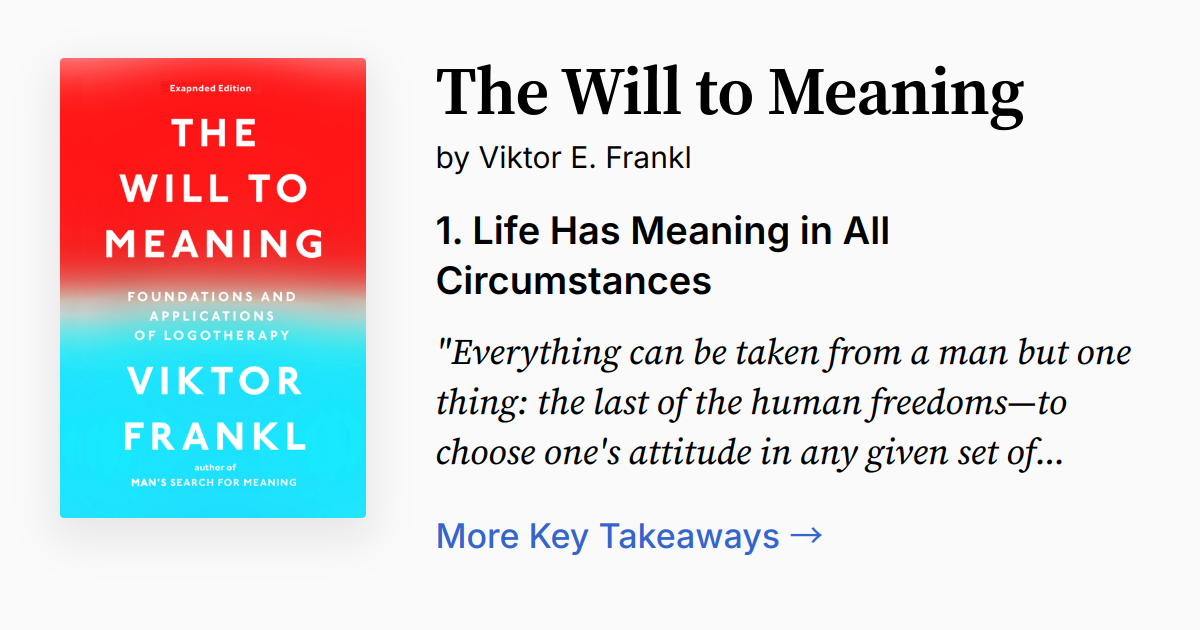 The Will to Meaning | Summary, Audio, Quotes, FAQ
