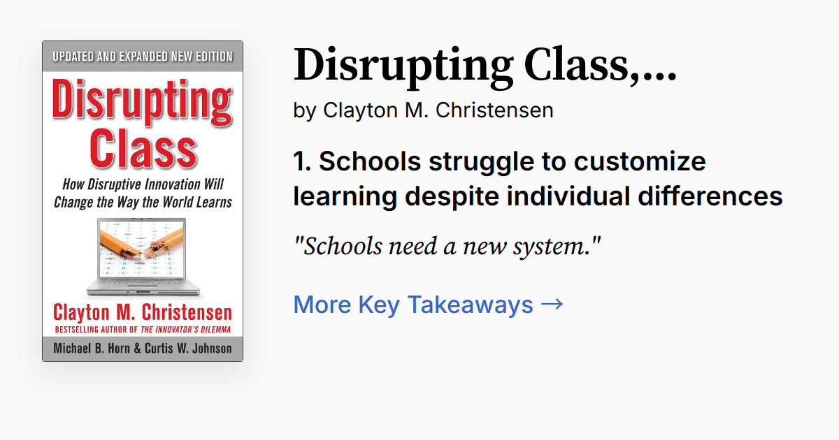 Disrupting Class | Summary, Audio, Quotes, FAQ