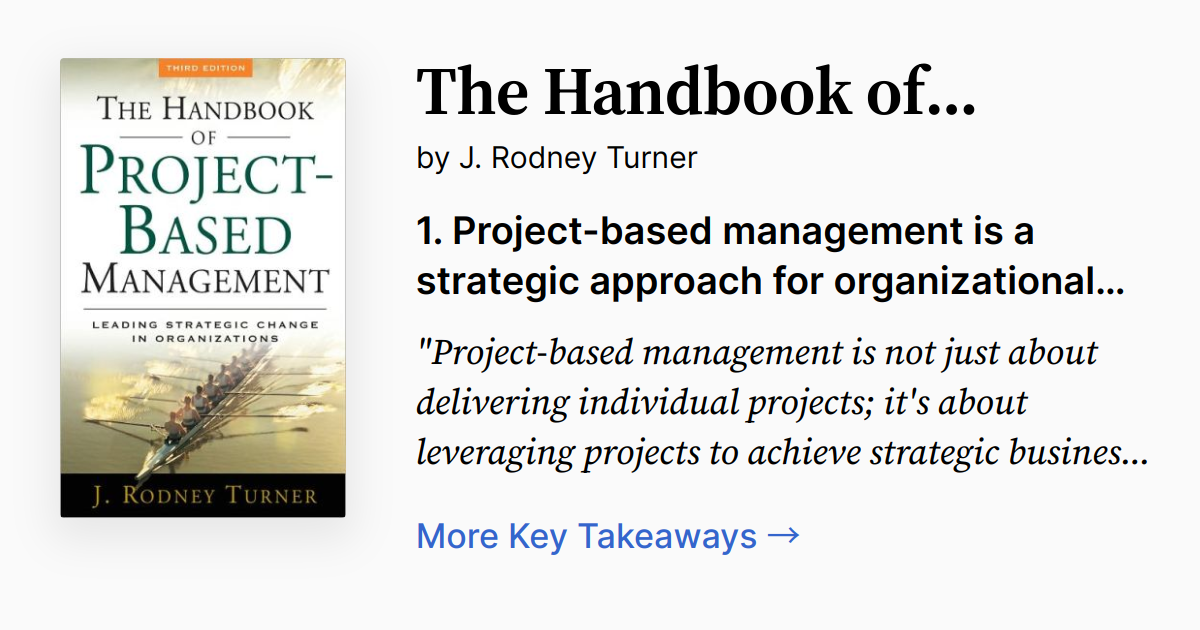 The Handbook of Project-Based Management | Summary, Audio, Quotes, FAQ