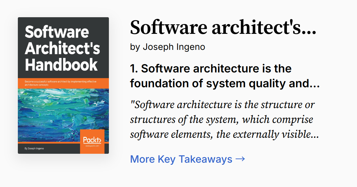 Software Architect’s Handbook | Summary, Audio, Quotes, FAQ
